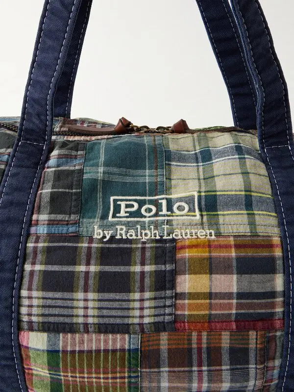 Polo Ralph Lauren Large Patchwork Checked Cotton-madras Duffle Bag
