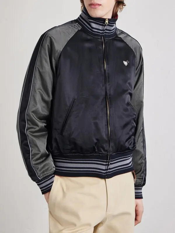 HUMAN MADE Reversible Logo-appliquéd Cotton-blend Satin Bomber Jacket