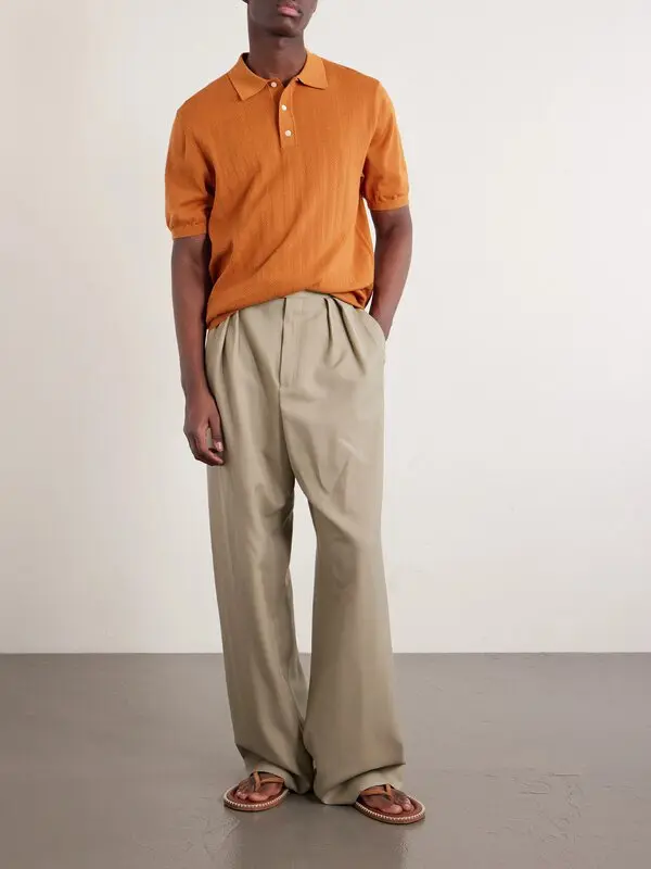 Hartford Pointelle-knit Cotton Polo Shirt