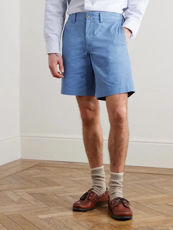 Polo Ralph Lauren Bedford Straight-leg Cotton Oxford Shorts - Blue