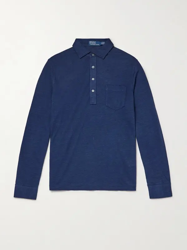 Polo Ralph Lauren Linen Polo Shirt - Blue