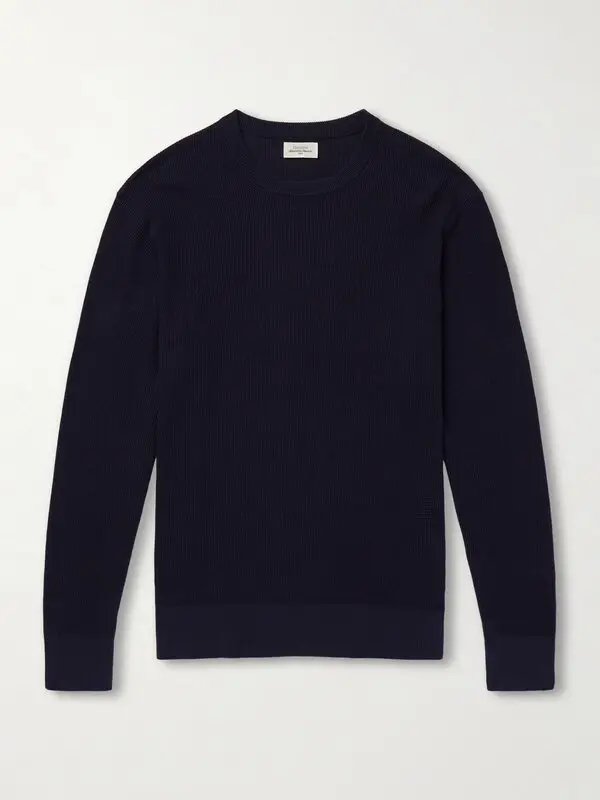 Hartford Cotton-piqué Sweater - Blue