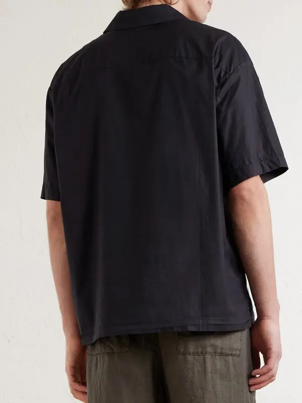 JAMES PERSE Convertible-collar Cotton-blend Poplin Shirt