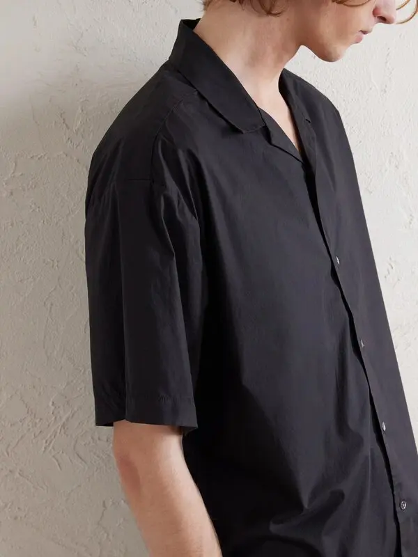 JAMES PERSE Convertible-collar Cotton-blend Poplin Shirt