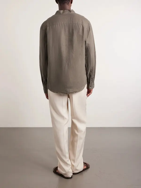 JAMES PERSE Garment-dyed Linen Shirt - Green