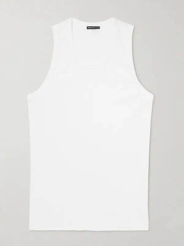 JAMES PERSE La Skate Ribbed Stretch-cotton Jersey Tank Top - White