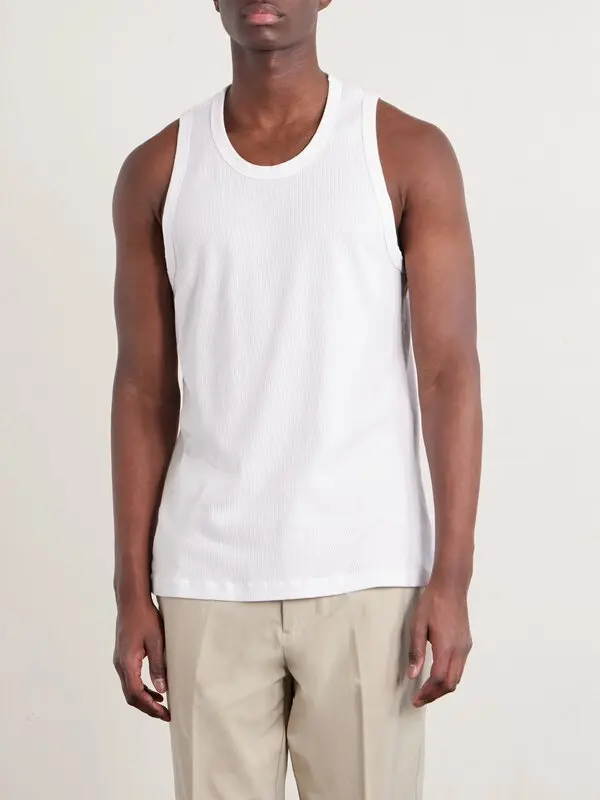JAMES PERSE Ribbed Stretch-cotton Jersey Tank Top