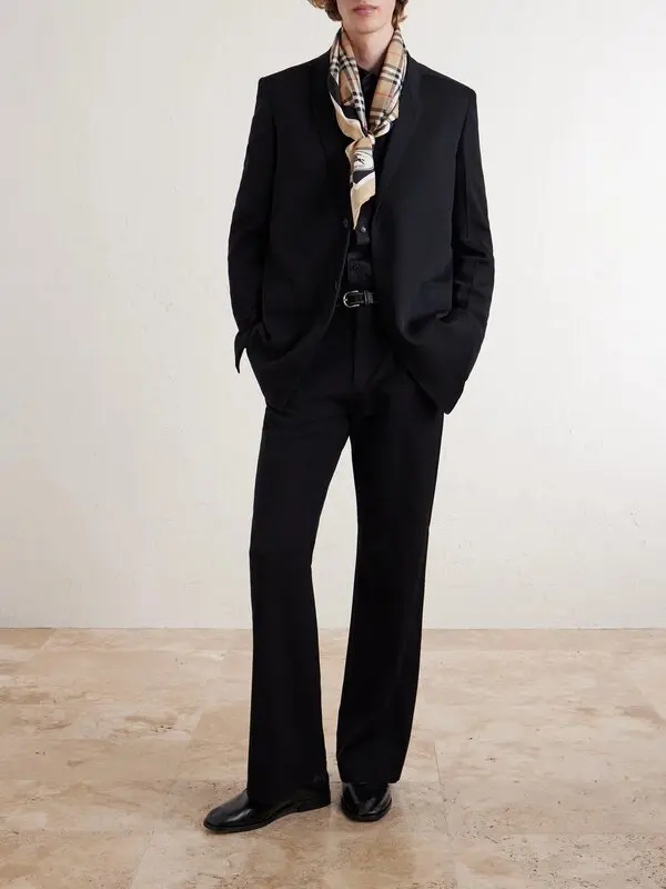 Burberry Logo-print Checked Silk-twill Scarf