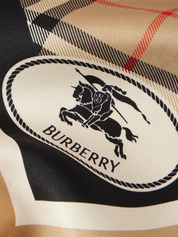 Burberry Logo-print Checked Silk-twill Scarf