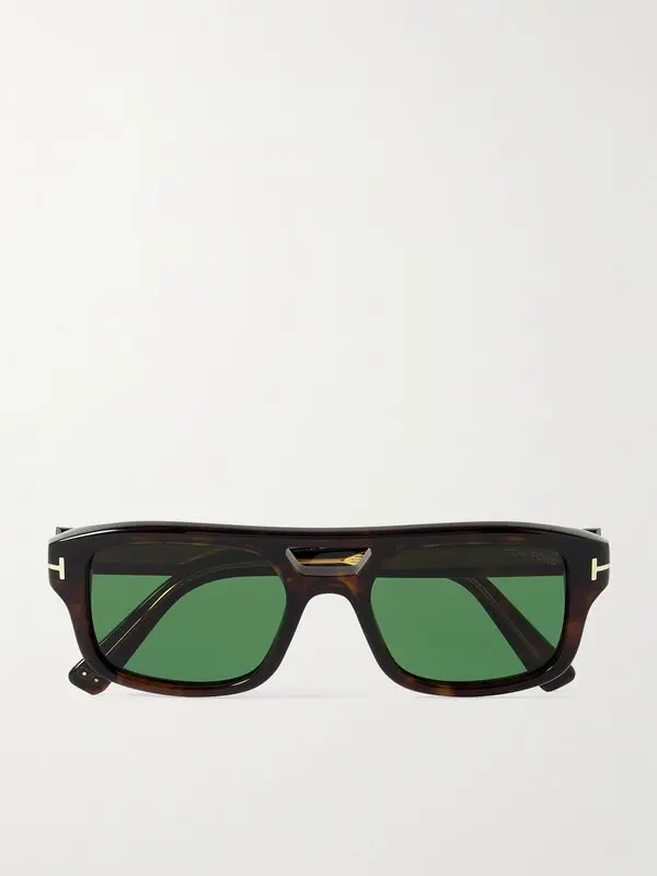 TOM FORD Navigator Aviator-style Acetate Sunglasses - Tortoiseshell