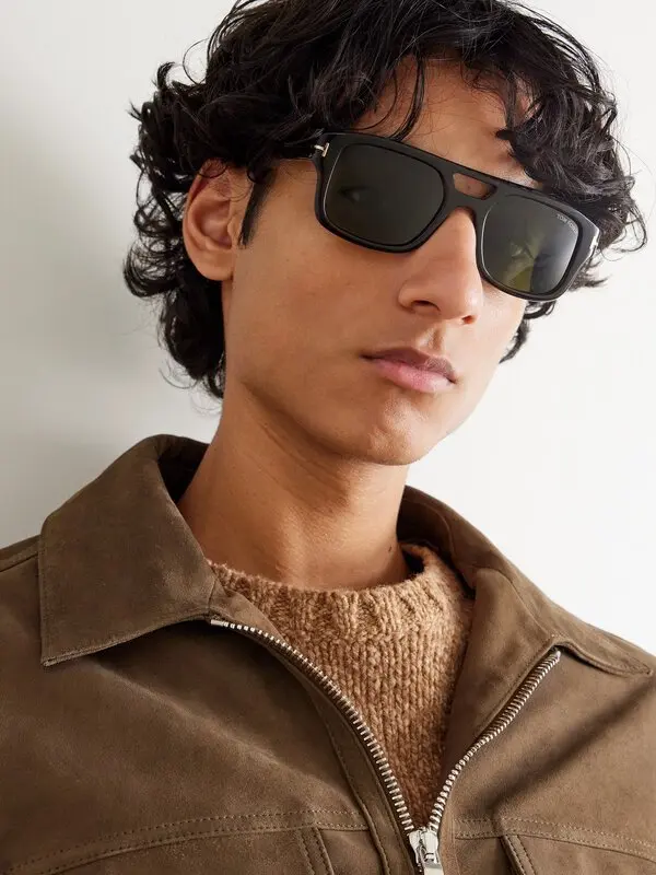 TOM FORD Navigator Aviator-style Acetate Sunglasses