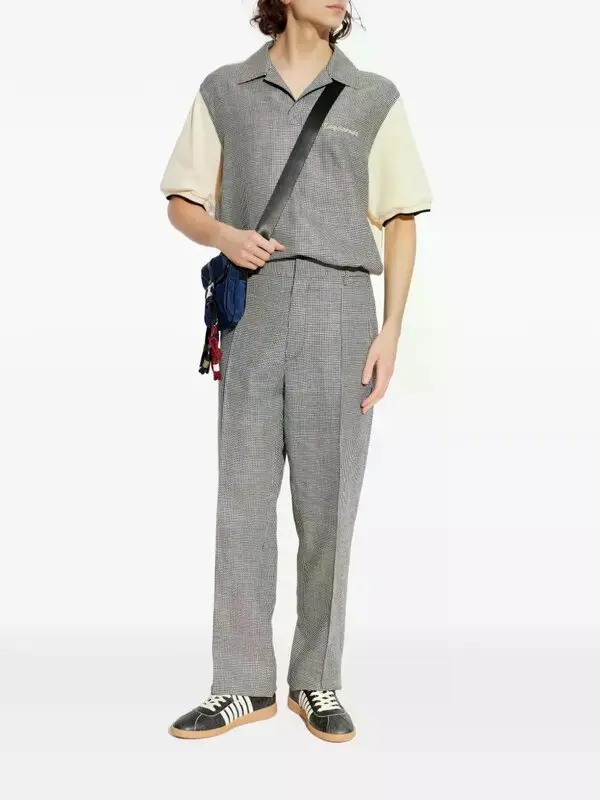 Dsquared2 Virgin Wool Linen Pied De Poule Polo