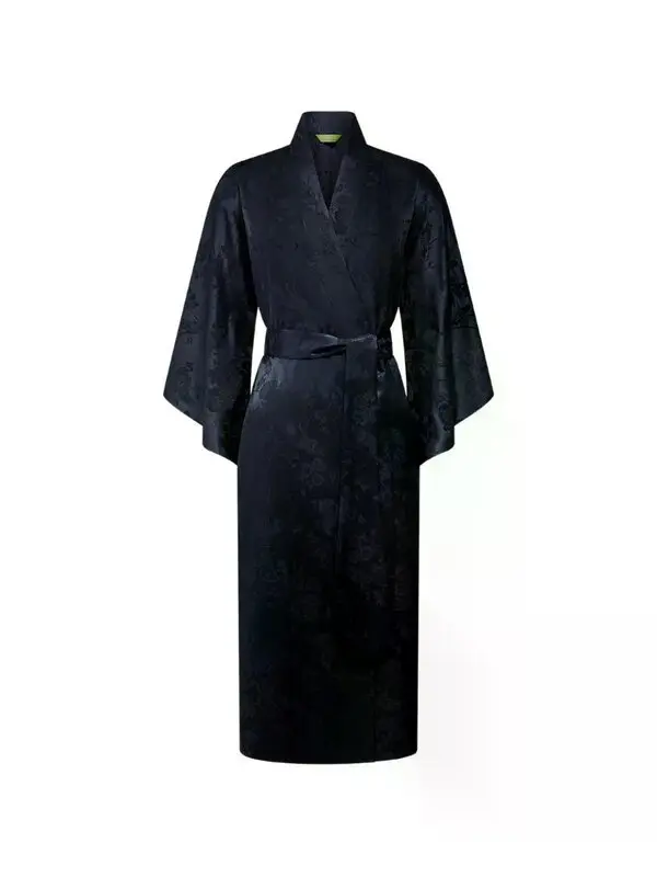 Shanghai Tang Floral Silk Gown - Blue