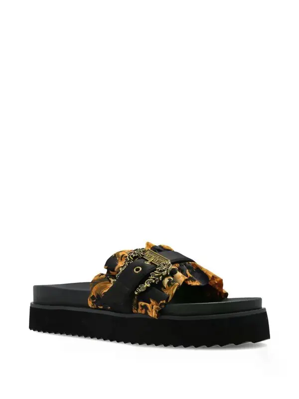 Versace Printed Buckled Slides