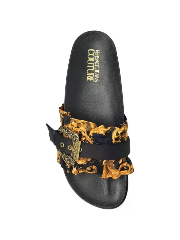 Versace Printed Buckled Slides