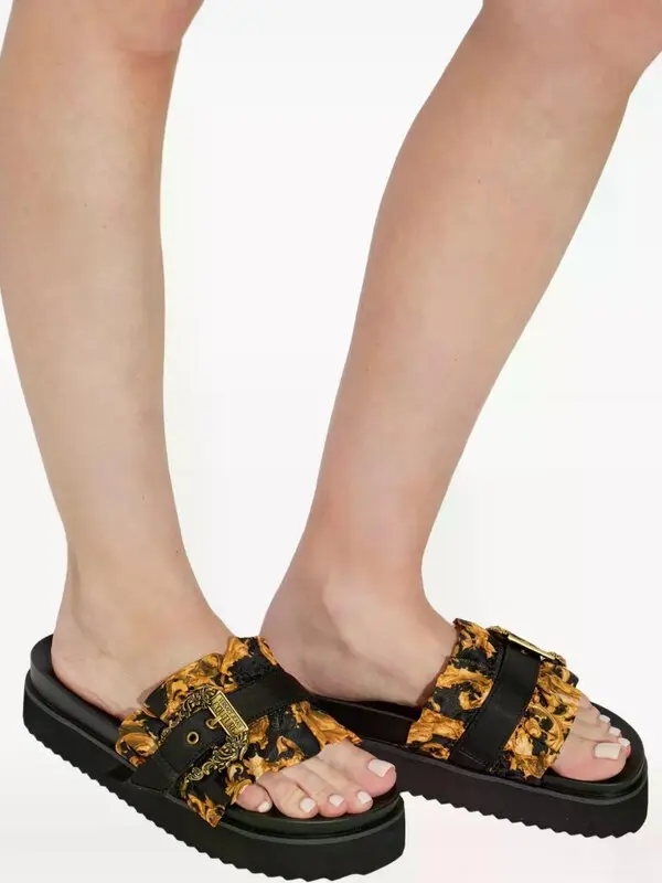 Versace Printed Buckled Slides