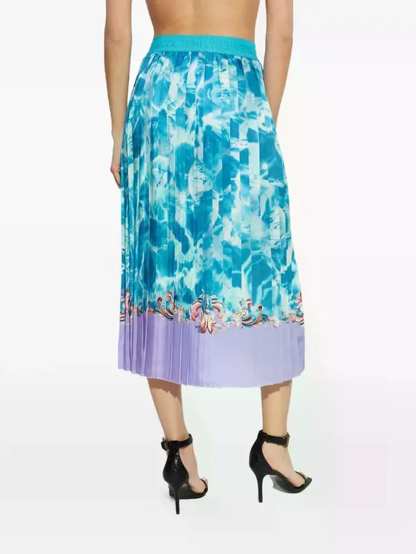 Versace Pleated Midi Skirt - Blue