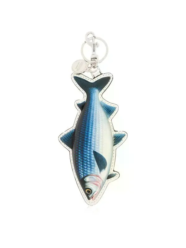 Moschino Fish-motif Keyring - White