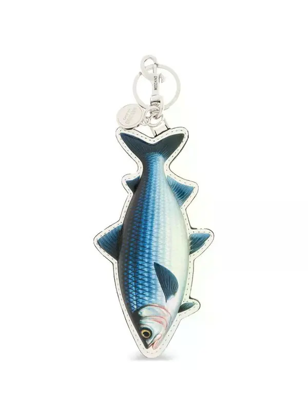 Moschino Fish-motif Keyring - White