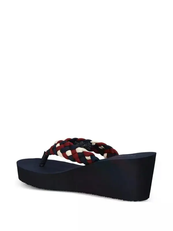Tommy Hilfiger Braided Wedge Slides - Red