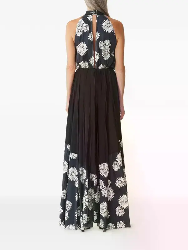 LANVIN Pleated Floral-pattern Maxi Dress