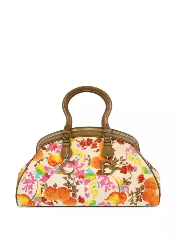 Dior 2005 Floral-print Handbag - White