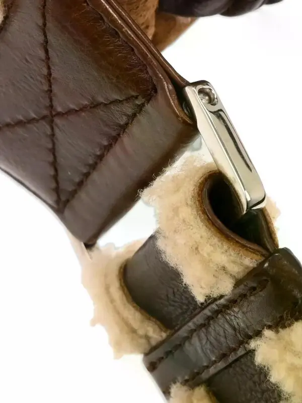 Dior 2005 Shearling Shoulder Bag - Brown
