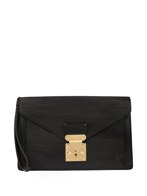 LOUIS VUITTON 2001 Épi Pochette Serie Dragonne Clutch Bag - Black