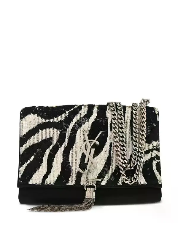 Saint Laurent 2018 Kate Zebra-pattern Shoulder Bag - Black