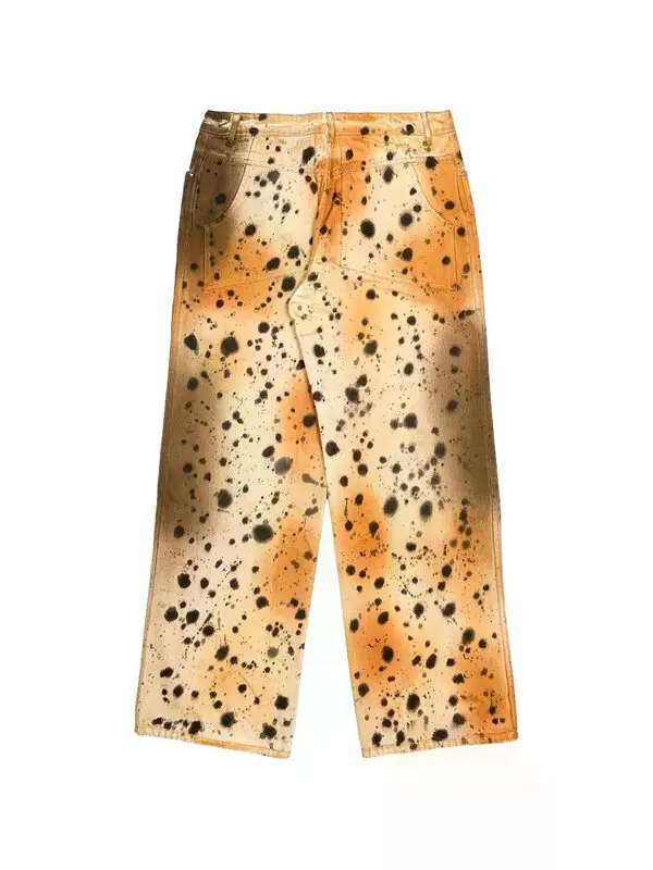 Eckhaus Latta Abstract Cheetah Wide-leg Jeans - Neutrals