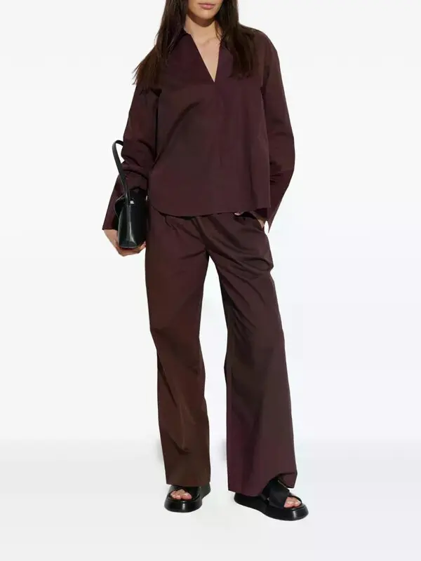 SAMSOE SAMSOE Elasticated Waist Wide-leg Trousers - Brown
