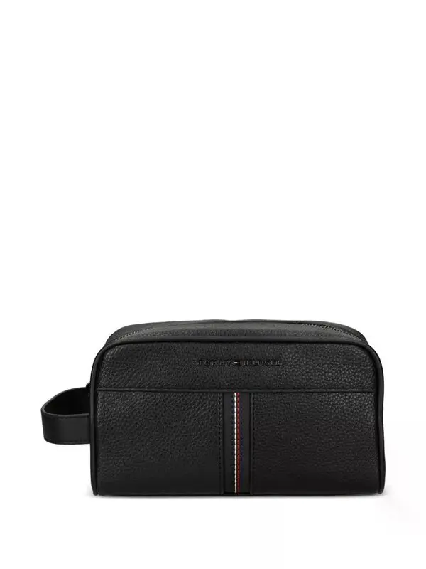Tommy Hilfiger Stripe Textured Wash Bag - Black