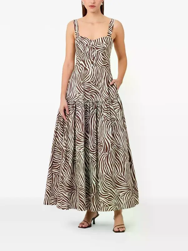 NICHOLAS Valeria Printed Mini Dress - Brown