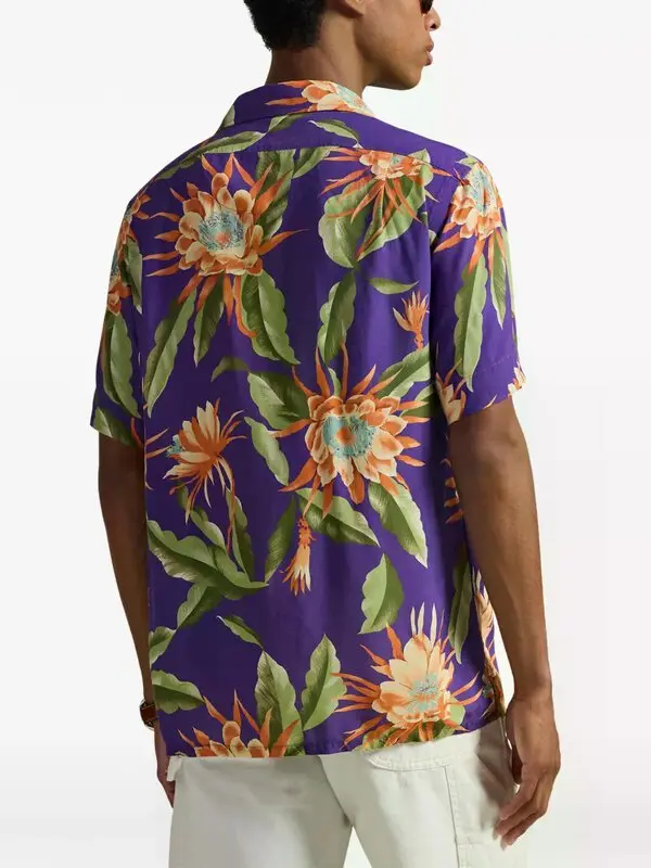 Polo Ralph Lauren Floral-print Pocket Camp Shirt - Purple
