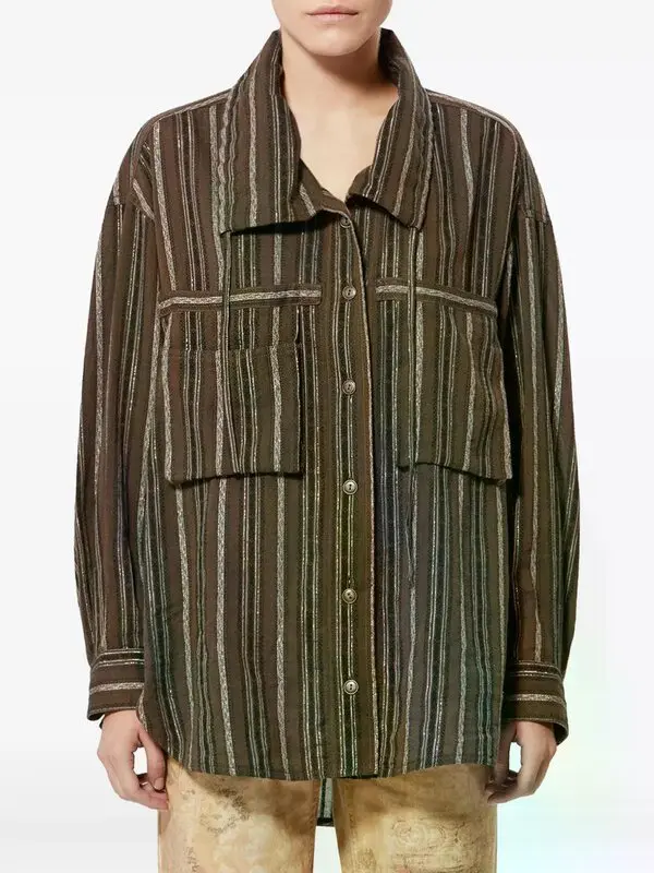 Isabel Marant Chelia Striped Shirt - Brown