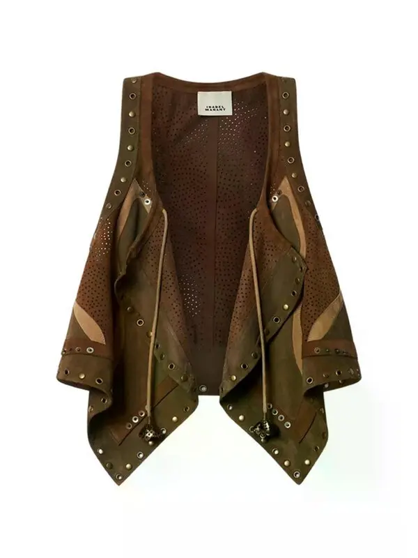 Isabel Marant Kelby Asymmetrical Patchwork Vest - Brown