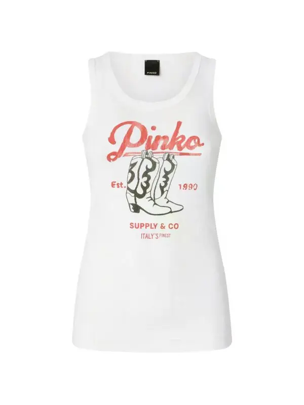 Pinko Graphic Print Tank Top - Neutrals