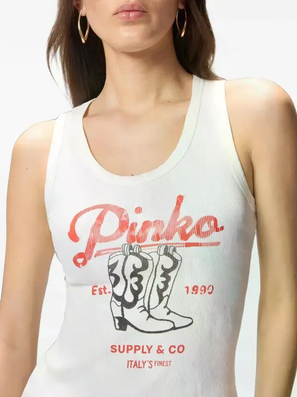 Pinko Graphic Print Tank Top - Neutrals