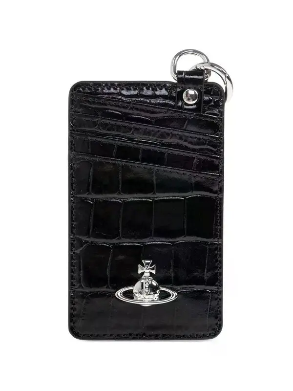 VIVIENNE WESTWOOD Orb-plaque Keyring Cardholder - Black