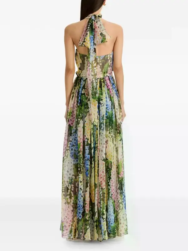 Oscar De La Renta Foxglove Chiffon Gown - Green