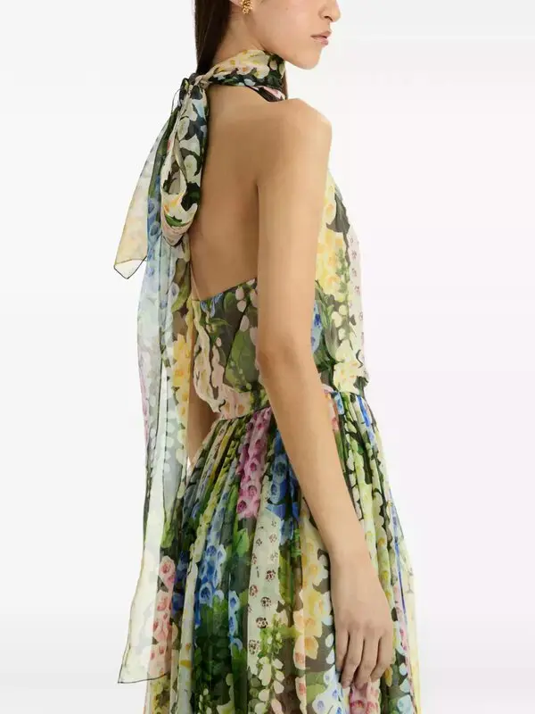 Oscar De La Renta Foxglove Chiffon Gown - Green