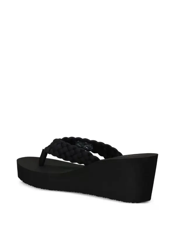Tommy Hilfiger Braided Wedge Slides - Black