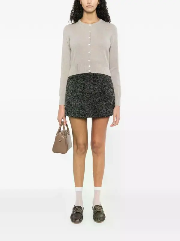 N.peal Cropped Round Neck Cardigan - Grey