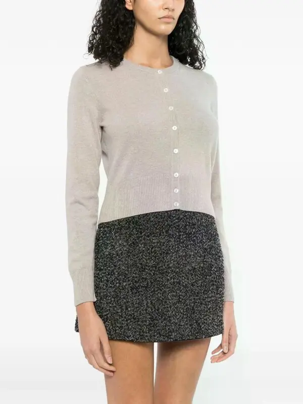 N.peal Cropped Round Neck Cardigan - Grey