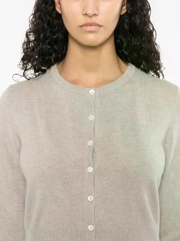 N.peal Cropped Round Neck Cardigan - Grey