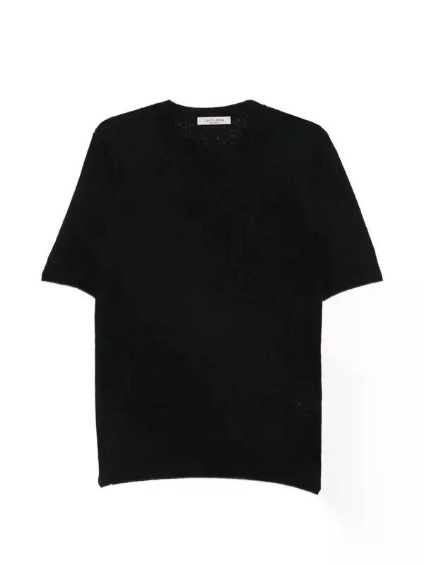 FILERIA Short-sleeve Ribbed T-shirt - Black