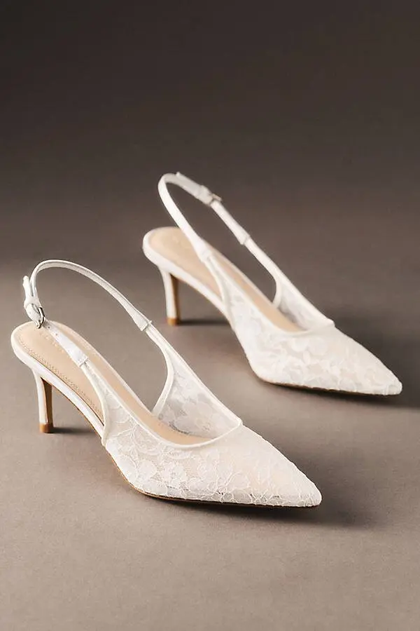 BLACK SUEDE STUDIO Maise Lace Slingbacks