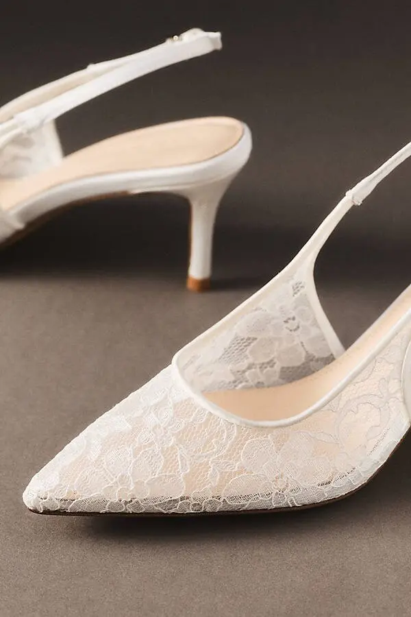 BLACK SUEDE STUDIO Maise Lace Slingbacks