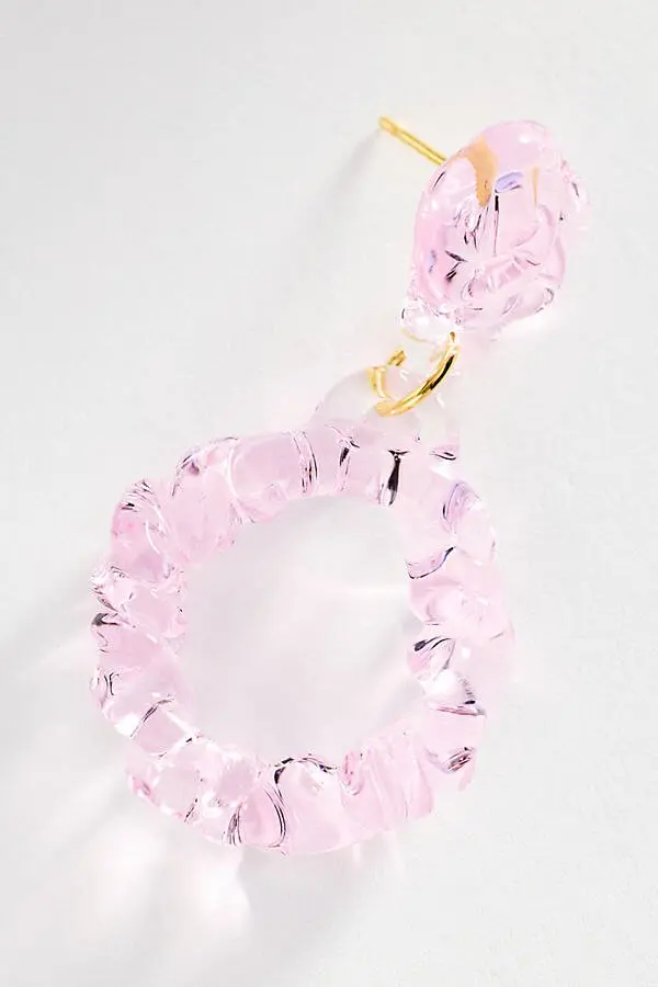 LEVENS JEWELS Twist Circle Drop Earrings - Pink
