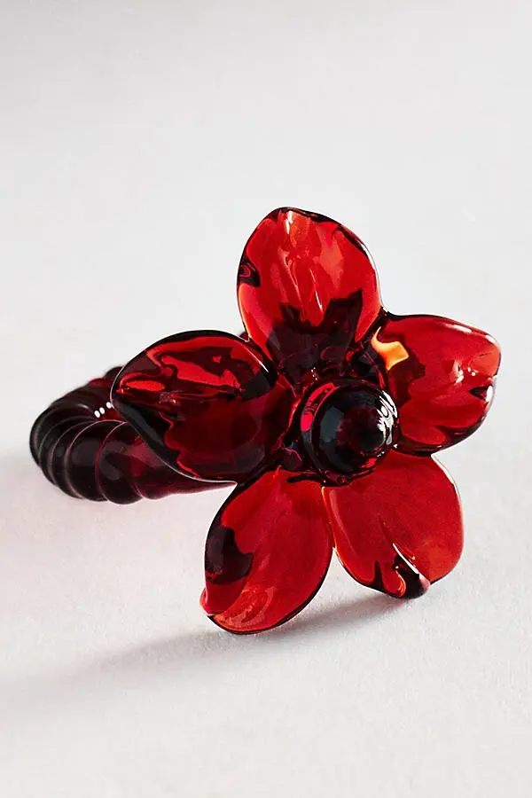 LEVENS JEWELS Levens Statement Flower Rg - Red